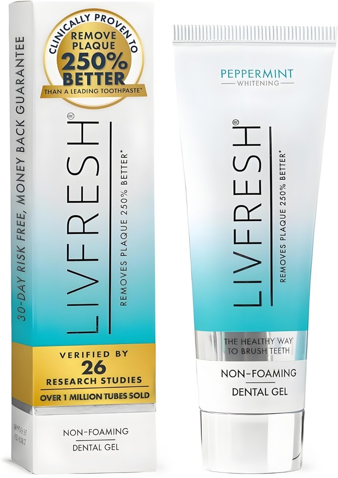 Livfresh Toothpaste Gel, Clinically Proven To Remove Plaque 250% Better ...