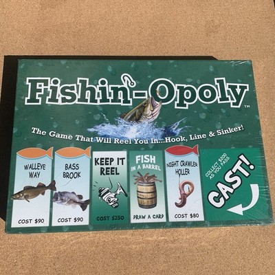 Fishin-Opoly Fishing Monopoly Board Game Made USA Fishin Opoly Sealed ...