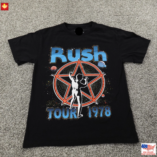 Rush Shirt Mens M Black 1978 Tour Graphic Logo Print Rock Band Concert ...