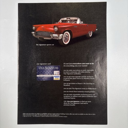visa signature print ad car Ford Thunderbird Credit Card 2004 Framing ...