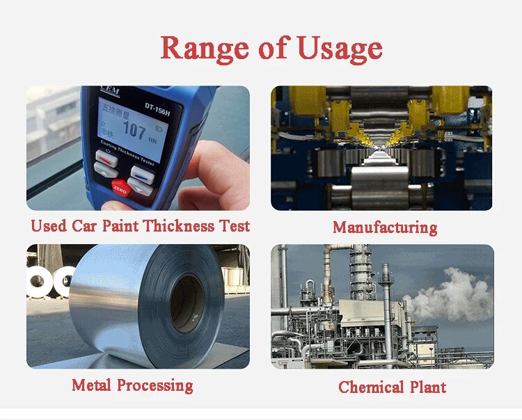 Paint Plating Coating Thickness Gauge DT156 Metal Thickness Measuring ...