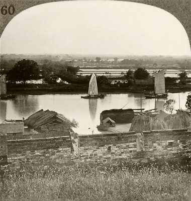 Keystone Stereoview the Yangtze River Near Nanking from Rare China 100 ...