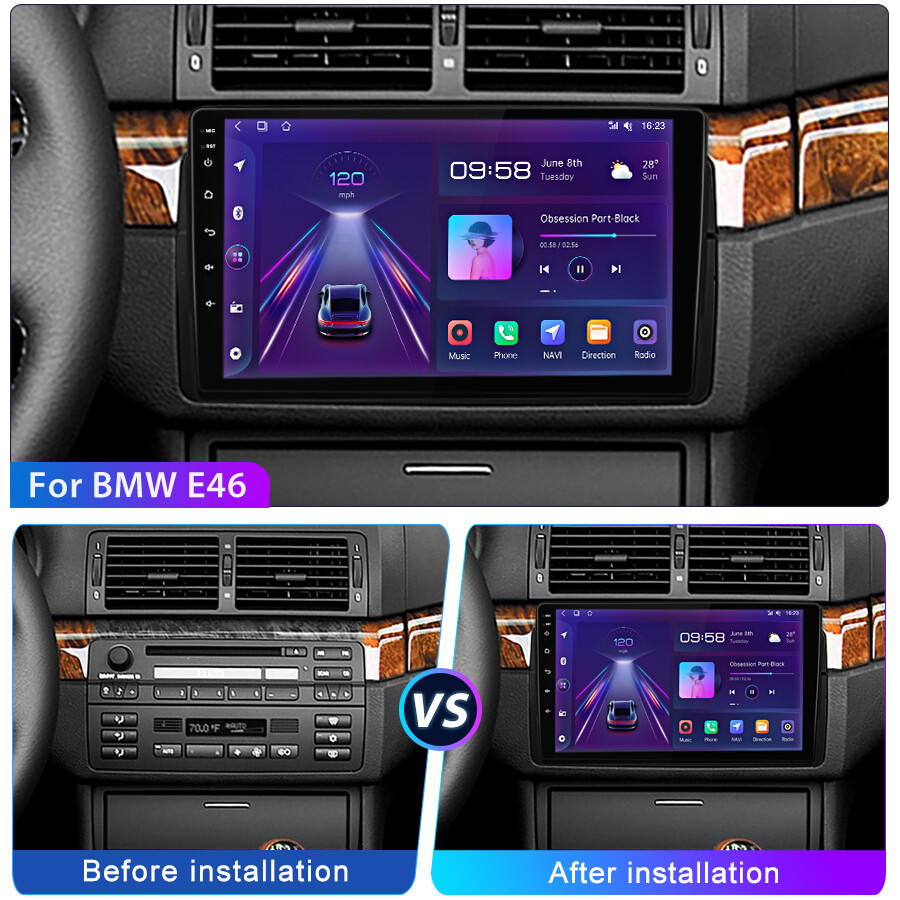 For BMW 3-series E46 M3 1998-2006 Car Stereo Radio GPS NAVI BT ...