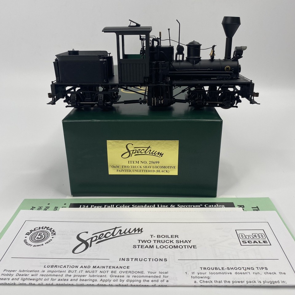 Bachmann On30 Two Truck Shay Locomotive Painted Black & Unlettered ...