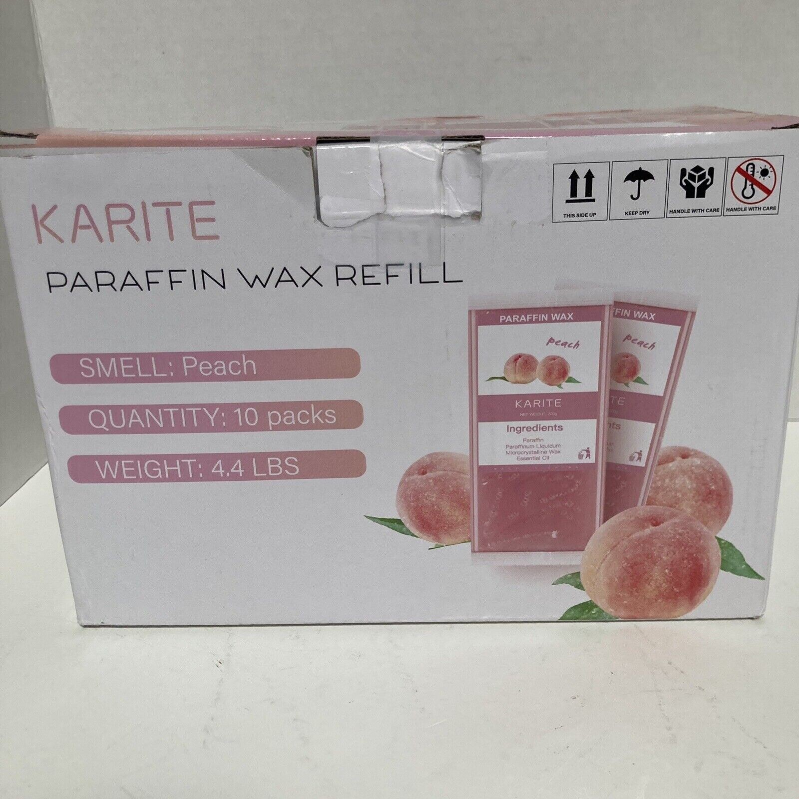 KARITE Paraffin Wax Refills, 10 Pack peach Scented Paraffin Wax Beads ...