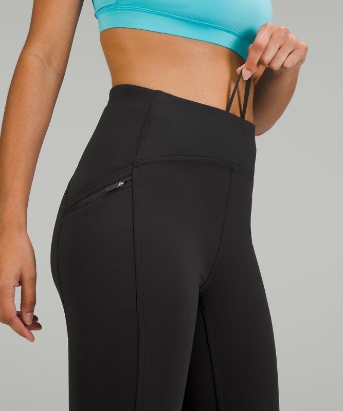 NWT Lululemon Tech Fleece HR Run Tight 28” Size 6 Black - LW5EYNS BLK ...