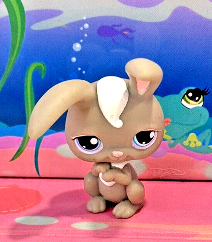 LITTLEST PET SHOP LPS AUTHENTIC GREY & WHITE LOP EAR BUNNY RABBIT #14 ...