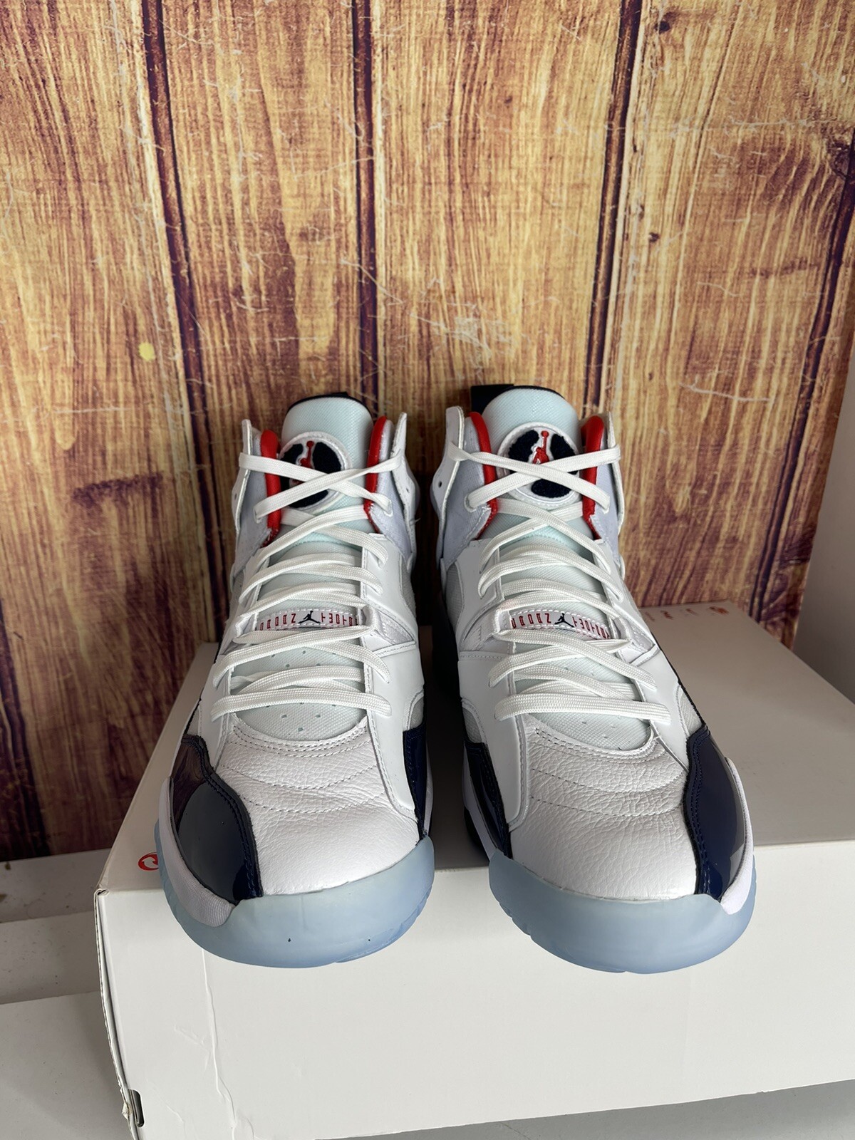 Nike Air Jordan Jumpman Two Trey White Blue Red DO1925-102 Men's Size ...