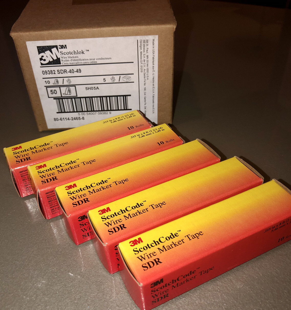 3M SDR-40-49 ScotchCode Wire Marker Tape SDR Lot of 50 (5 x 10-Roll pk ...