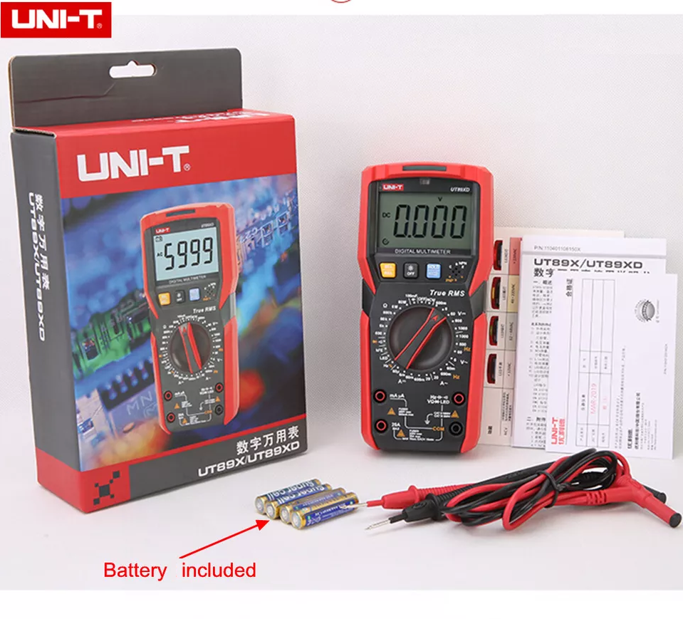 UNI-T TRUE RMS Digital Multimeter AC DC Volt Amp meter LED NCV Test Cap ...