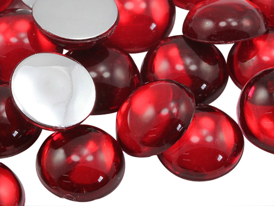 13mm Assorted Colors Flat Back Acrylic Round Cabochons Plastic Gems ...