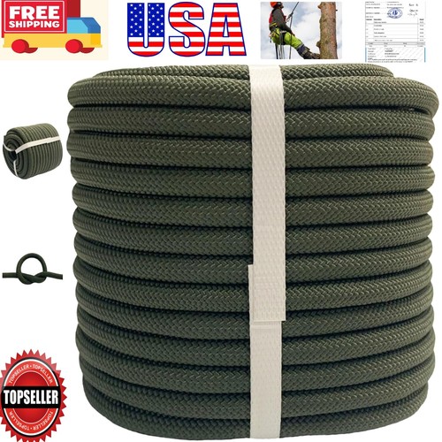 Durable Army Green Braided Polyester Rope - 100ft, 3520lbs Capacity for ...