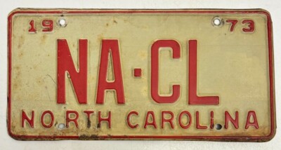 North Carolina VANITY License Plate NA-CL | eBay