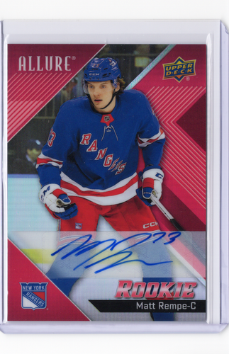 Matt Rempe 2024-25 Allure Rookie Red Rainbow Auto #103 New York Rangers ...