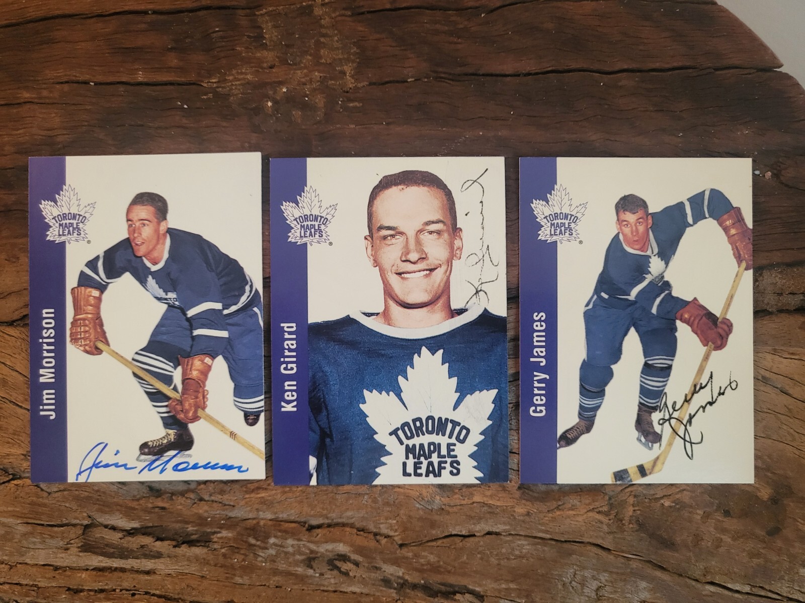 1950s lot of 3 auto Toronto Maple Leafs Girard Morrison Gerry James ...