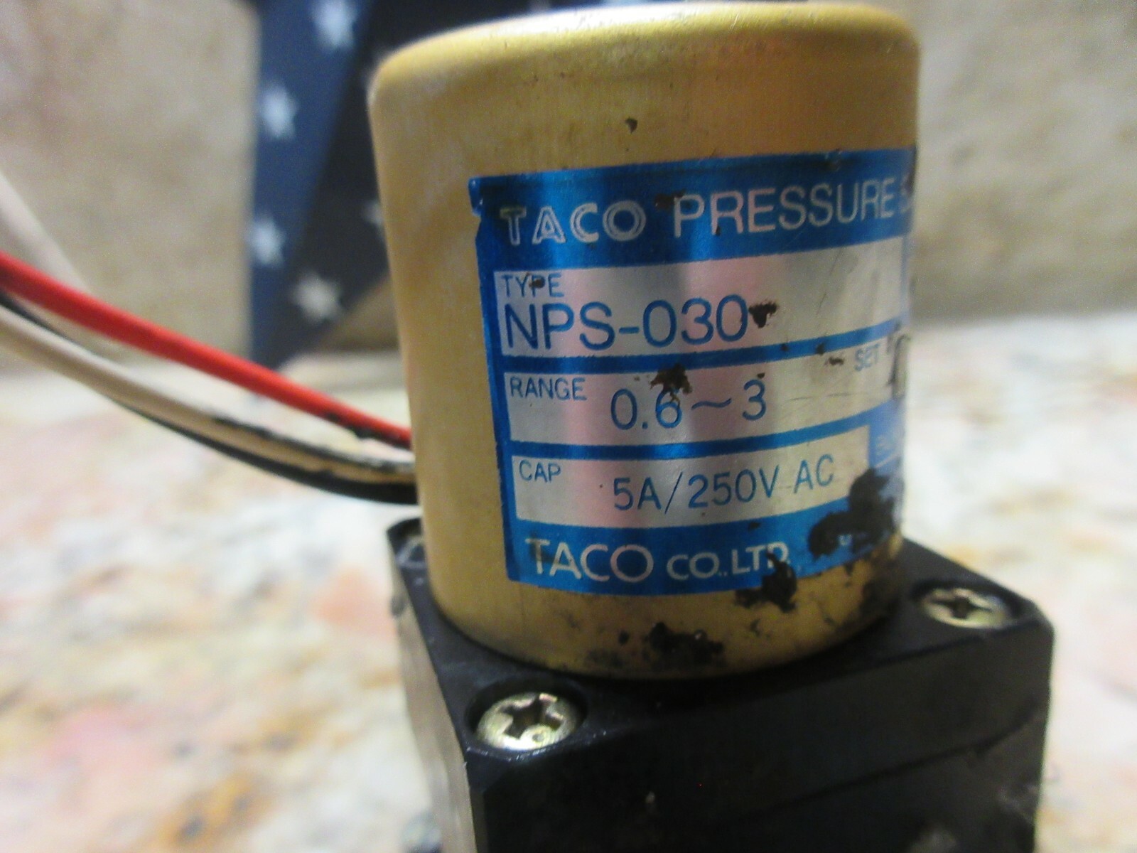 KONAN VALVE SHIZUOKA B-3V 453 C W/ TACO PRESSURE SWITCH NPS-030 VALVE ...