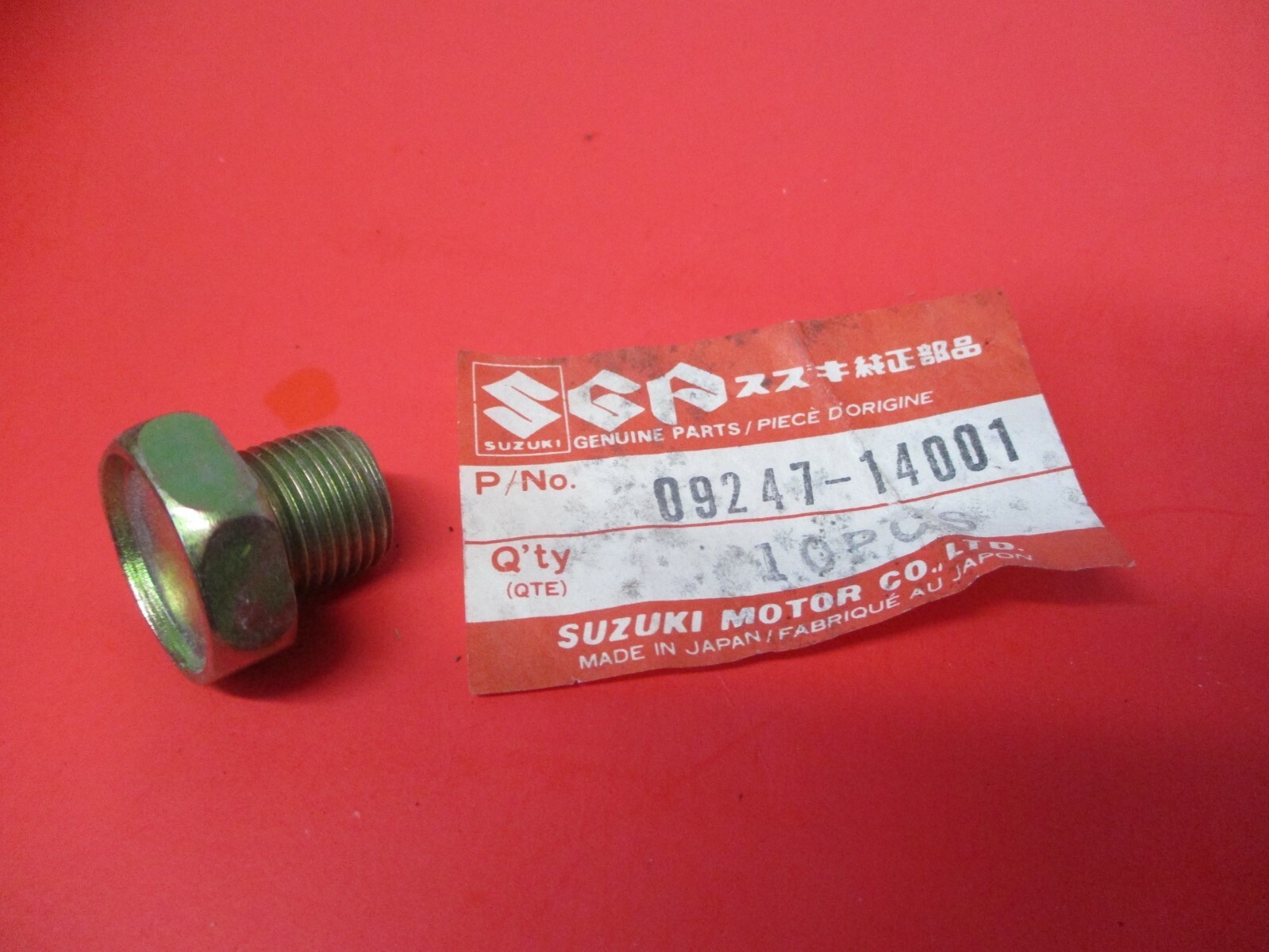 Suzuki Oil Drain Plug 09247-14001 SUPERCEEDED by 09247-14002 for sale ...
