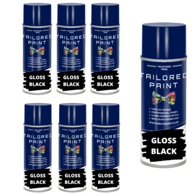 Tailored Paint ATS015 Trade Spray Paint Gloss Black 400ml x 6 High ...