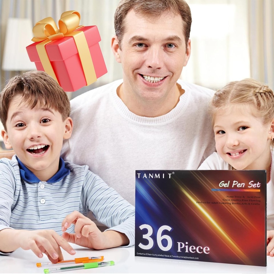 TANMIT Gel Pens, 36 Colors Gel Pens Set for Adult Coloring Books ...