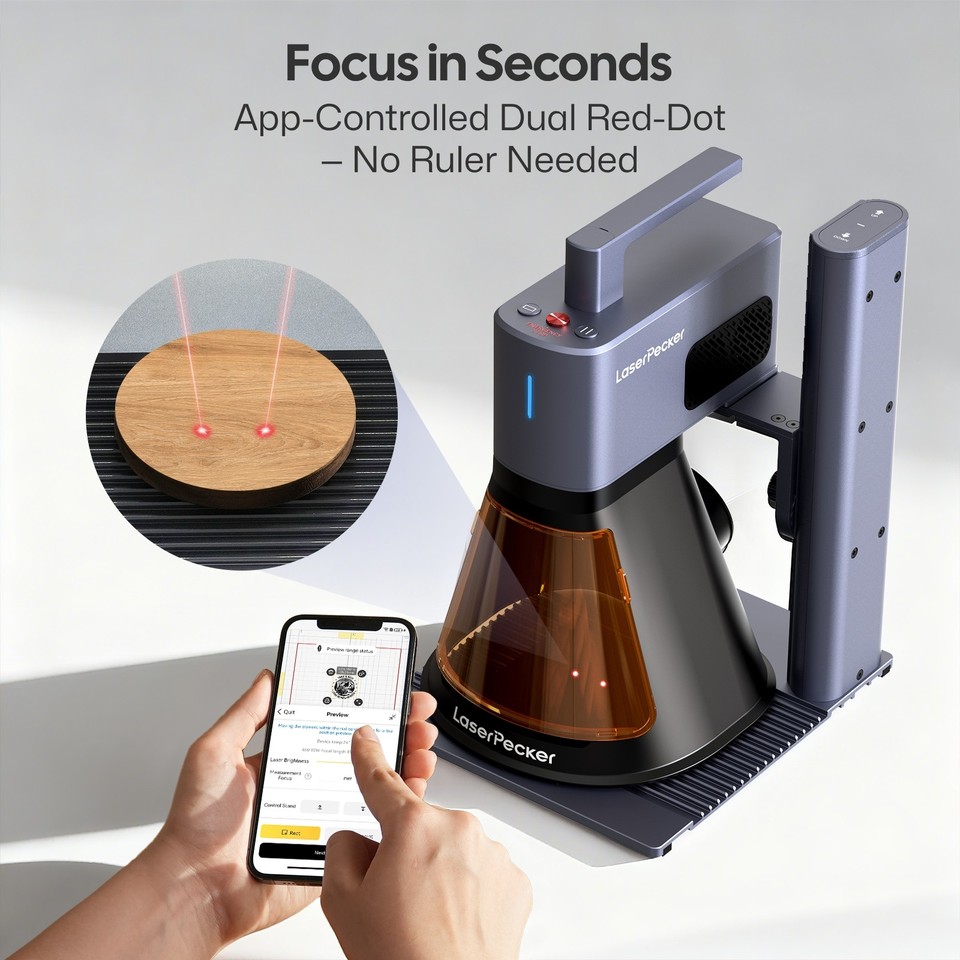LaserPecker LP2 Plus 10W Desktop Laser Engraver Cutter With Rotary ...