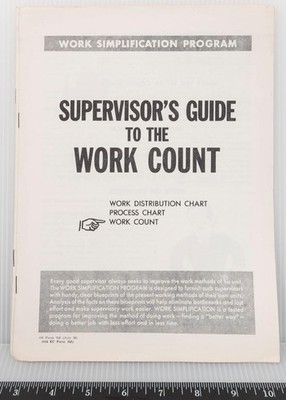 Army Pamphlet Supervisor's Guide to Work Count July 1950 Vtg | eBay ...