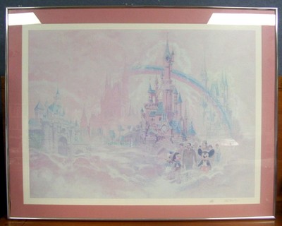 DISNEY World Euro Grand Opening Lithograph Framed Signed by Ed French ...