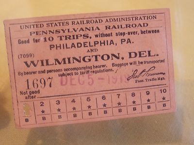 1919 USRA United States Rail Road Administration PRR ticket ...