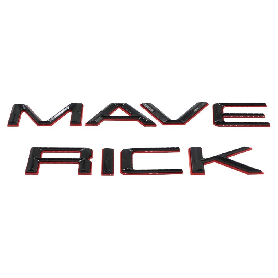 Glossy Black Red 3D Tailgate Insert Letters Badge For MAVERICK Emblem ...