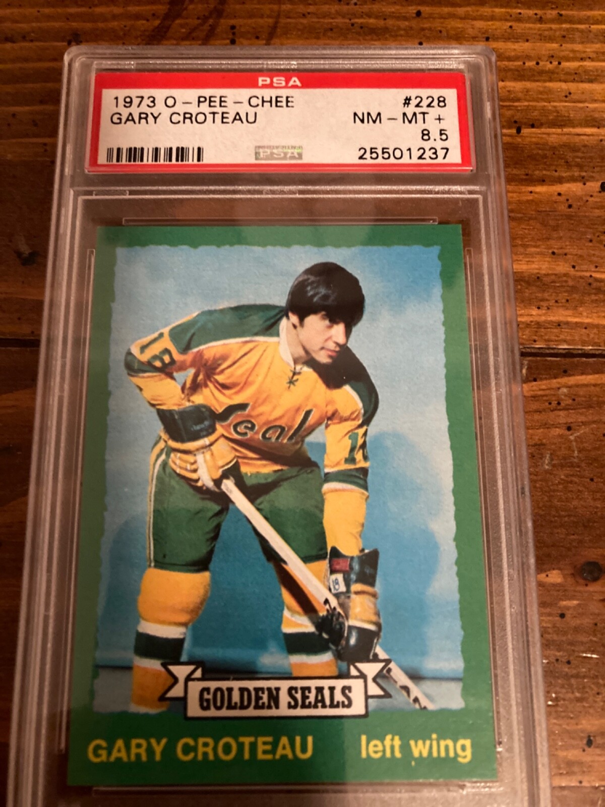1973/74 O-PEE-CHEE NHL HOCKEY CARD #228 GARY CROTEAU PSA 8.5 NM/MINT ...