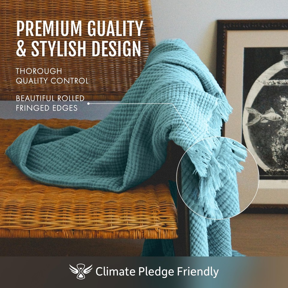 Cotton Muslin Blanket 4-Layer Gauze Blankets for Adults Extra Lightweight Sof... | eBay