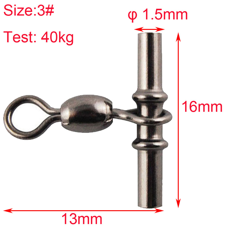 20pcs Fishing Crimp Barrel Swivels Cross-line Swivels Connectors Triple ...