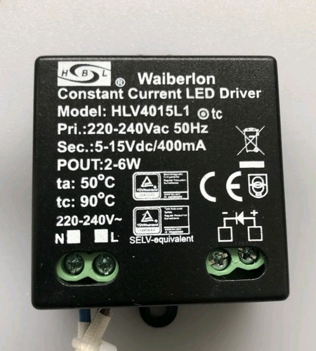 Waiberlon HLV4015L1 mini LED Driver LED Ersatztrafo 5-15Vdc 400mA 2-6W ...