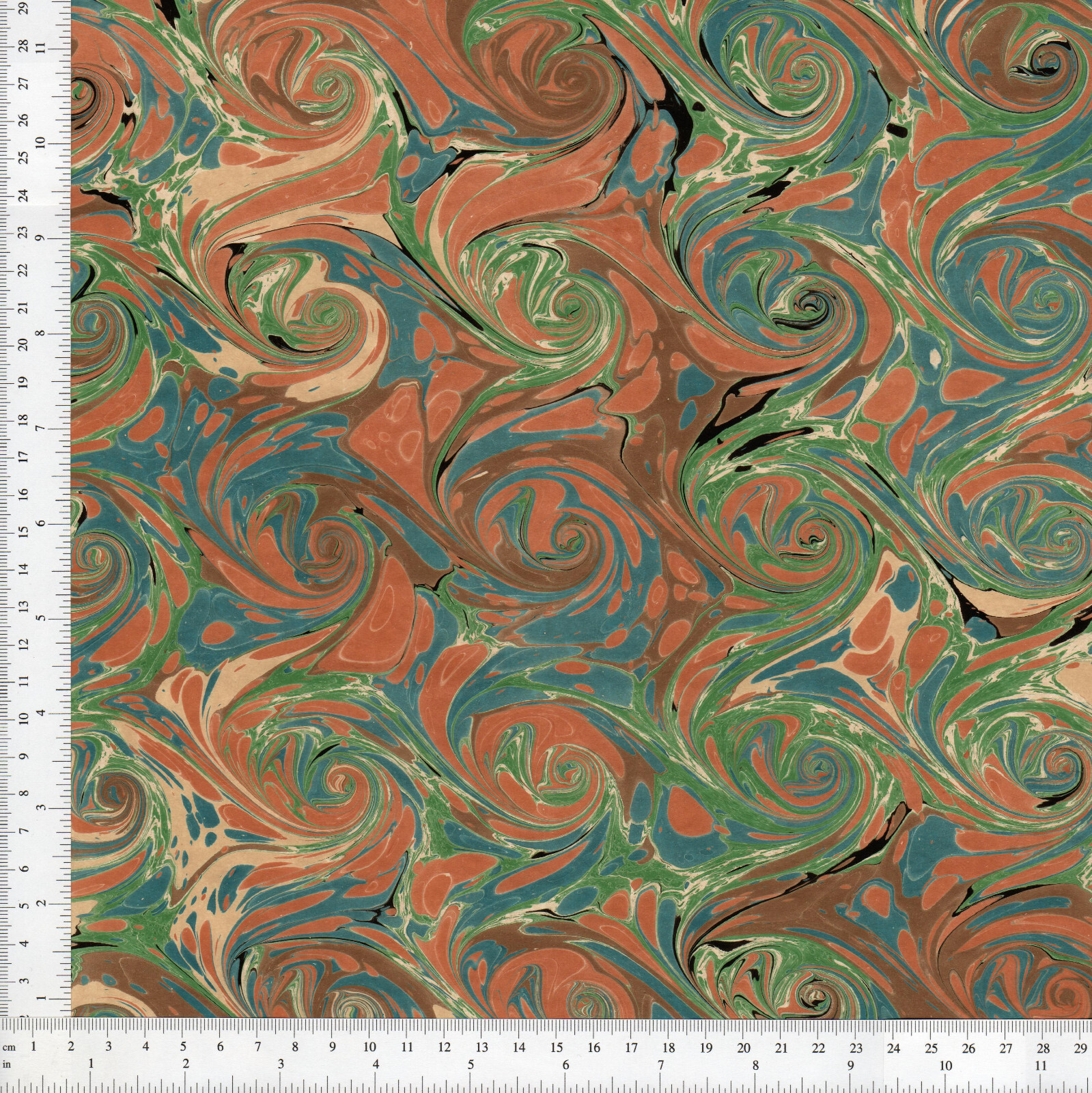 Hand Marbled Paper, French Curl Pattern, Long Grain 60x86cm 24x34in ...