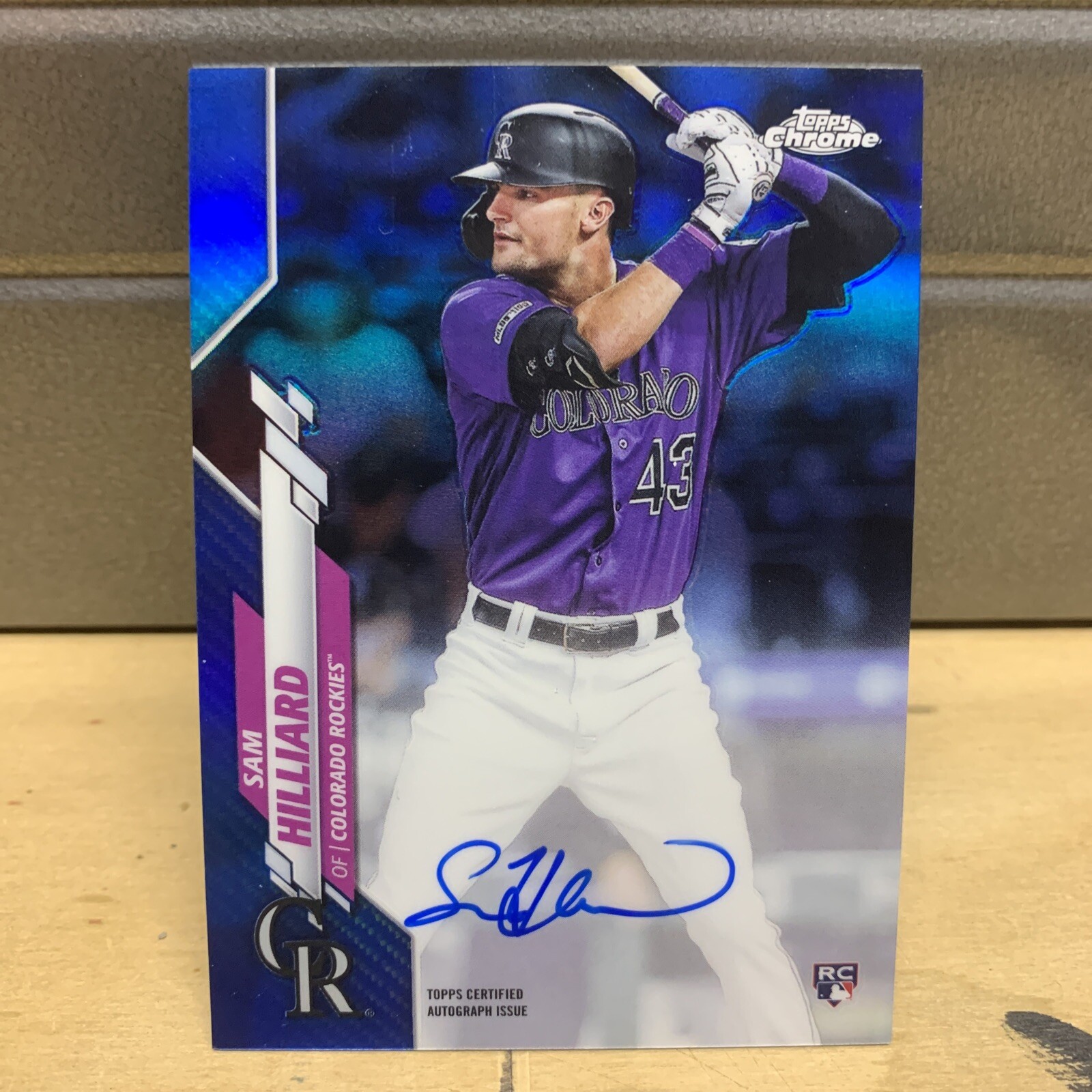 2020 Topps Chrome Sam Hilliard Blue Auto Rookie #RA-SH /150 144 ...