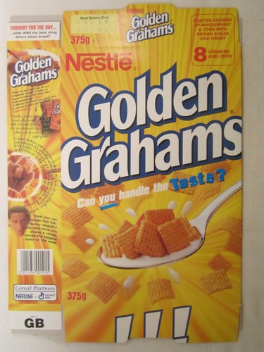 Empty Cereal Box GOLDEN GRAHAMS 1998 NESTLE 375g From the UK [G7C12i ...