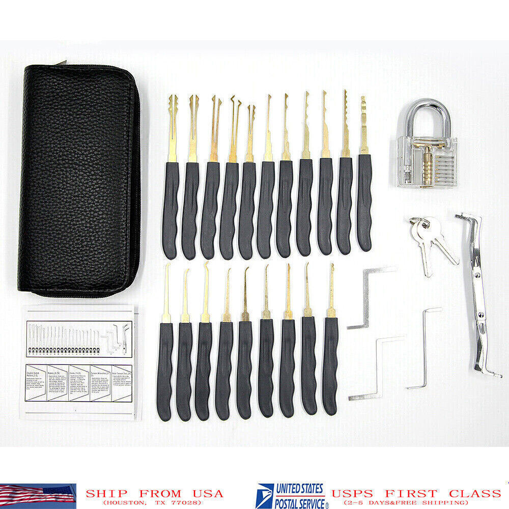 24Pcs Unlocking Lock Pick Set Key Extractor Transparent Practice ...