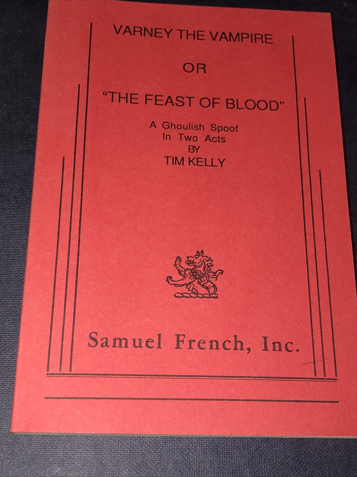 Varney the Vampire or”The Feast Of Blood” 1990 Tim Kelly 9780573691553 ...