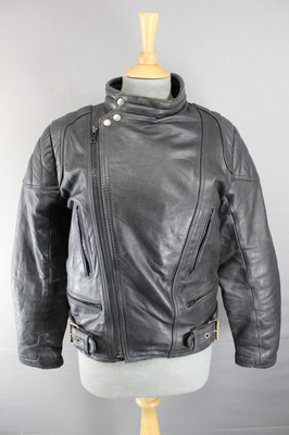 CLASSIC SPORTEX BLACK LEATHER BIKER JACKET 38 INCH | eBay UK