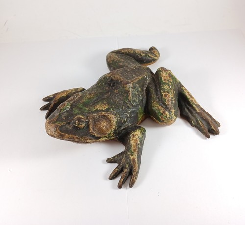 Antique Painted Cast Iron Frog Door Stop, Garden Statue, Paperweight | eBay