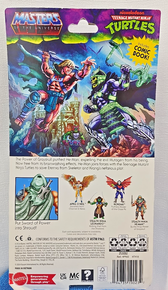 Mattel MOTU X TMNT Turtles Of Grayskull Stealth Ninja He-Man Figure ...