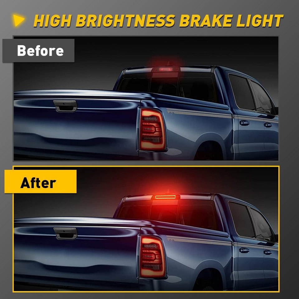 For Dodge 09-2018 1500 Ram 2500 3500 Smoked 3rd LED Third Brake Light ...