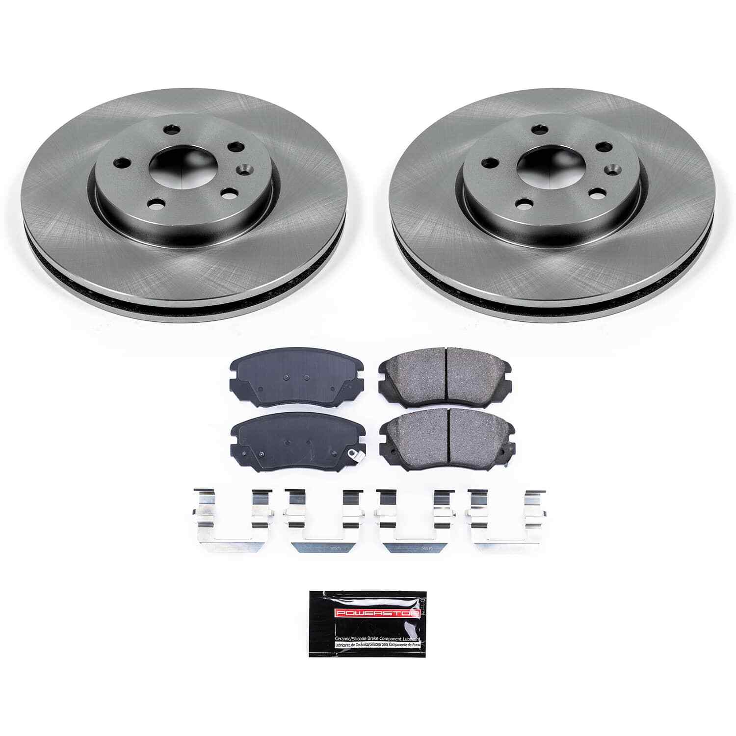 PowerStop OE Stock Replacement Low-Dust Ceramic Brake Pad and Rotor Kit ...