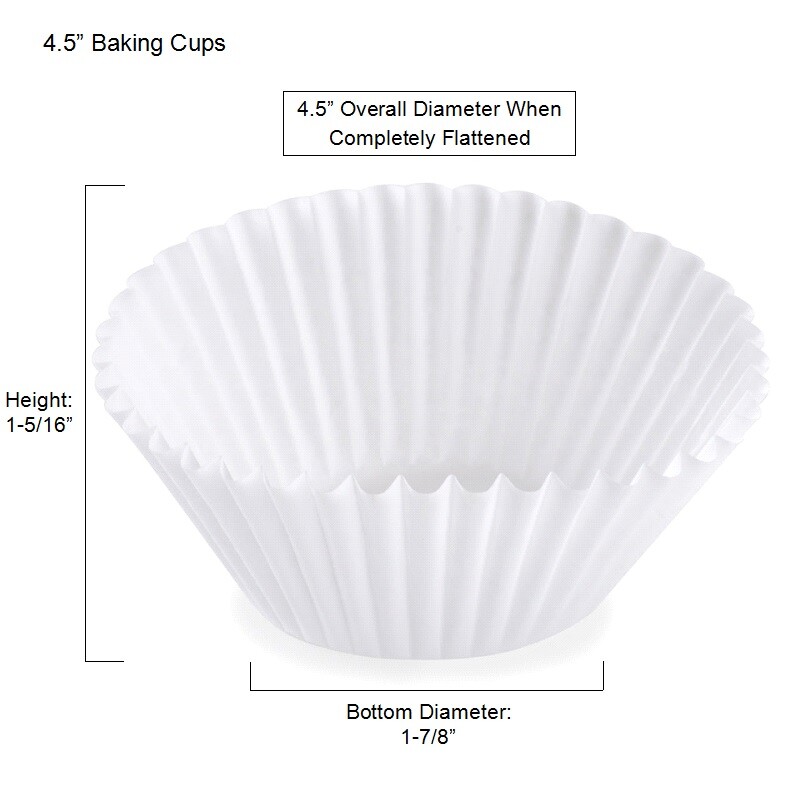 White Paper Baking Cups 1000ct 3 Sizes Fluted Liners Cupcakes Muffins ...