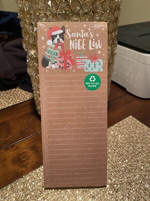Boston Terrier Christmas Notepad | eBay