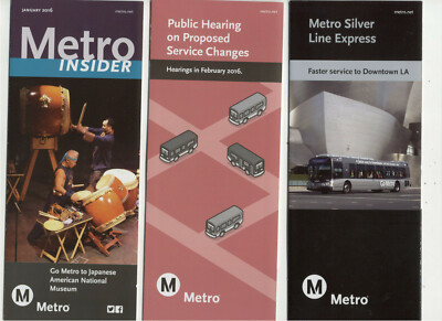 Los Angeles Metro Transportation Authority Lot of 3 Different Brochures ...