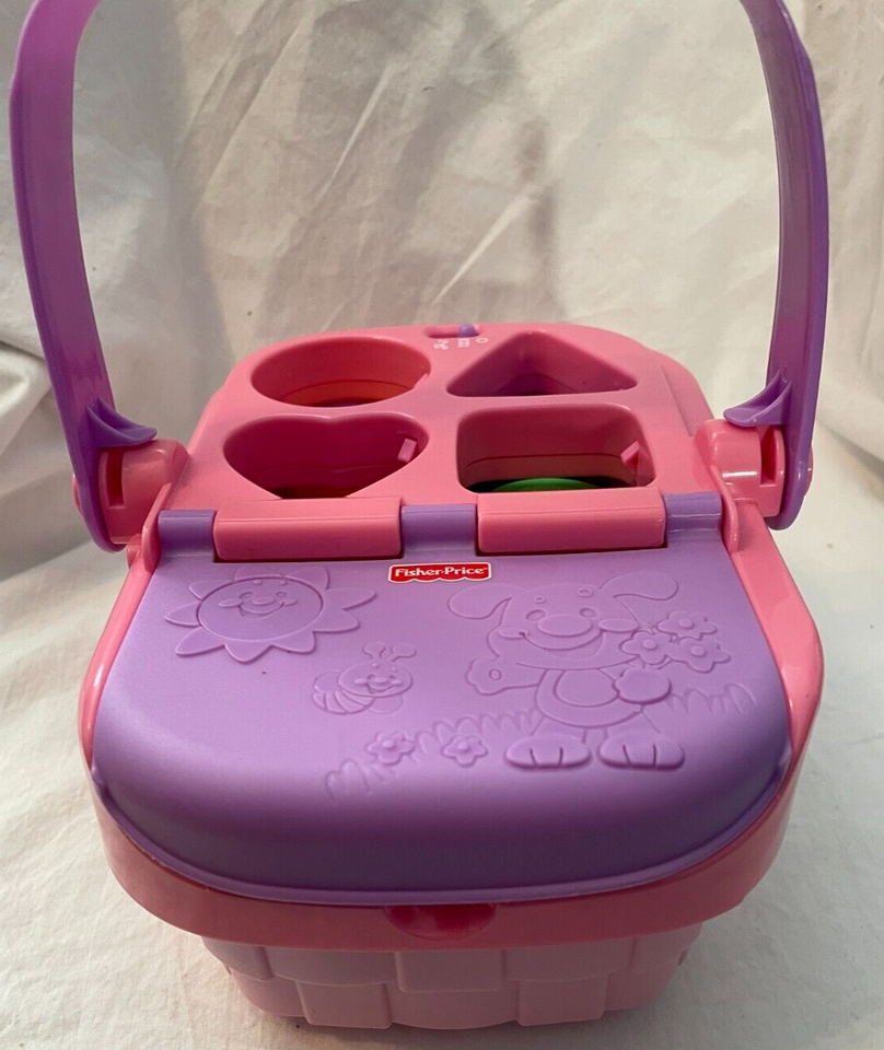 Mattel Fisher Price Picnic Basket Laugh Learn Sweet Sounds Shape Sorter ...