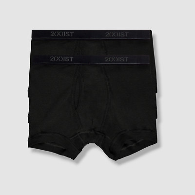 $30 2Xist Underwear Men's Black Cotton Essential Boxer Briefs 2-Pack ...