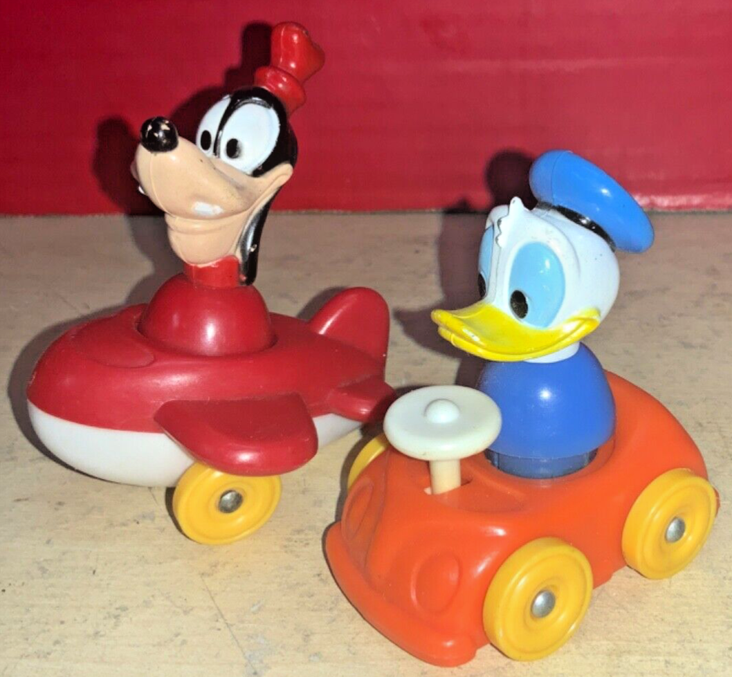 Vintage Iuco Toy Disney Donald Duck Car & Goofy Airplane Toys (Set of 2 ...