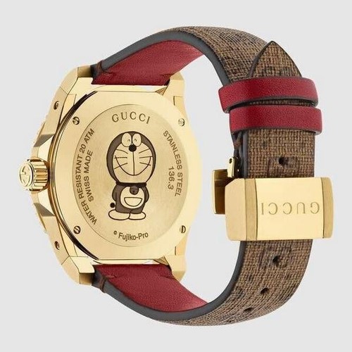 Gucci Dive Doraemon Collaboration Ya136335 Quartz SS Brown Dial 40mm ...