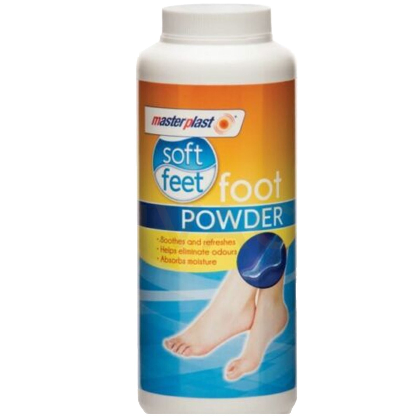 FOOT TALC POWDER ABSORBS MOIST ELIMINATE ODOURS MASTERPLAST SOFT FEET ...